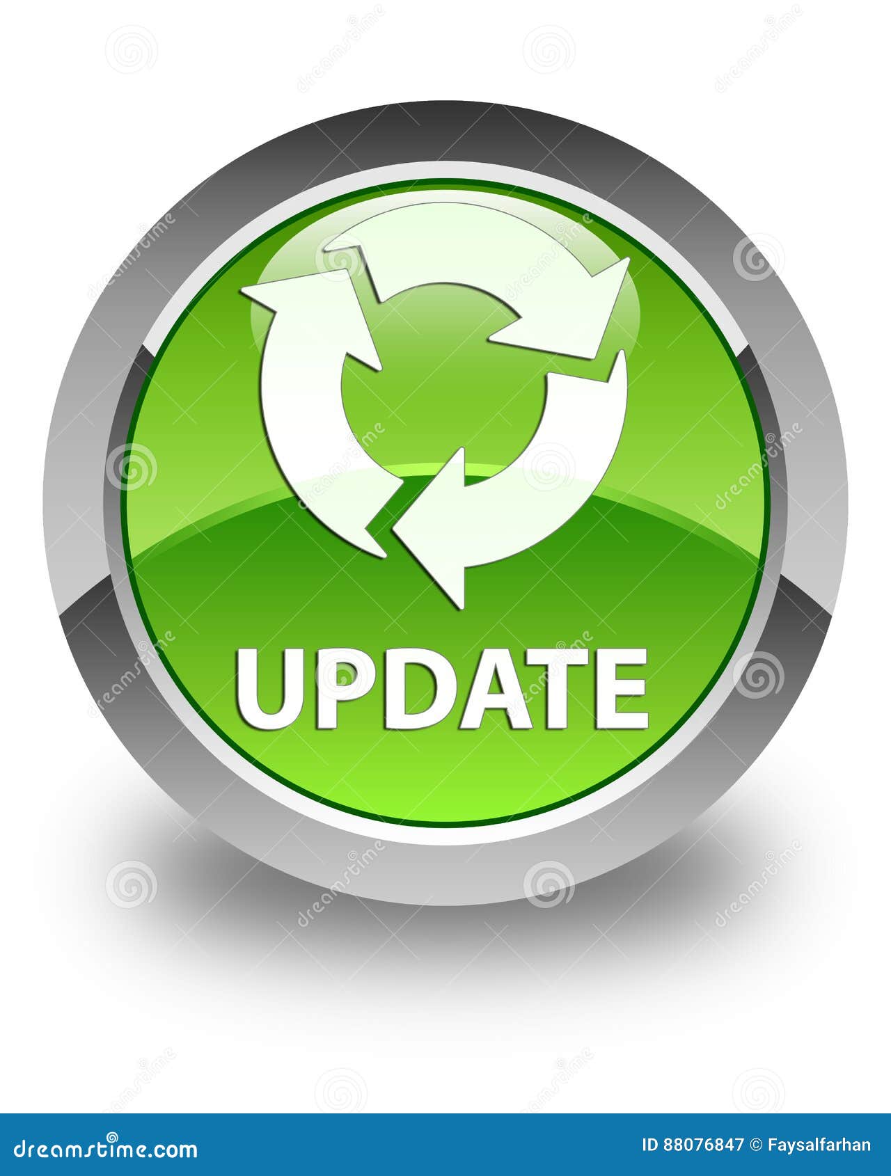 Update (refresh Icon) Glossy Green Round Button Stock Illustration ...