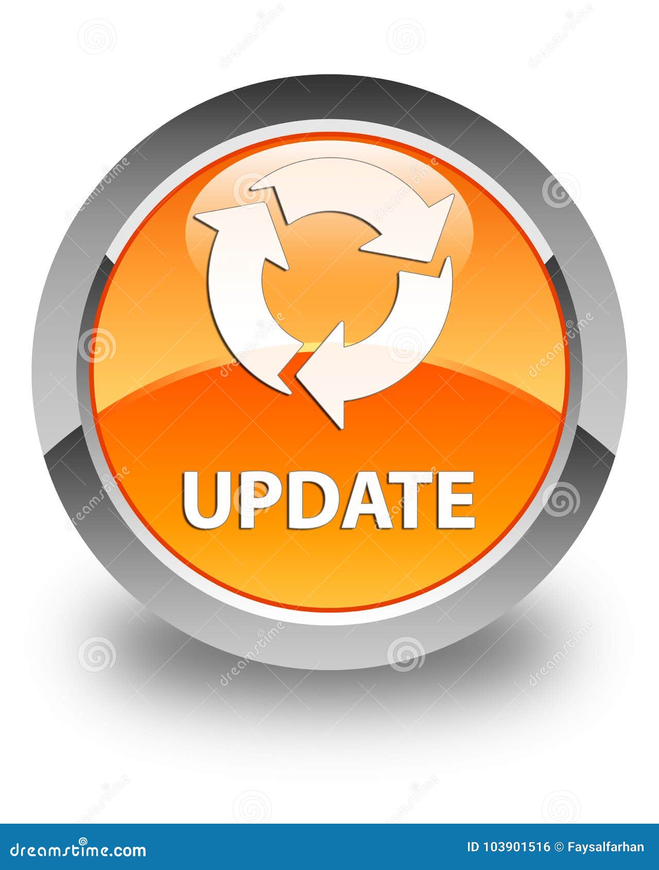Update (refresh Icon) Glossy Orange Round Button Stock Illustration ...