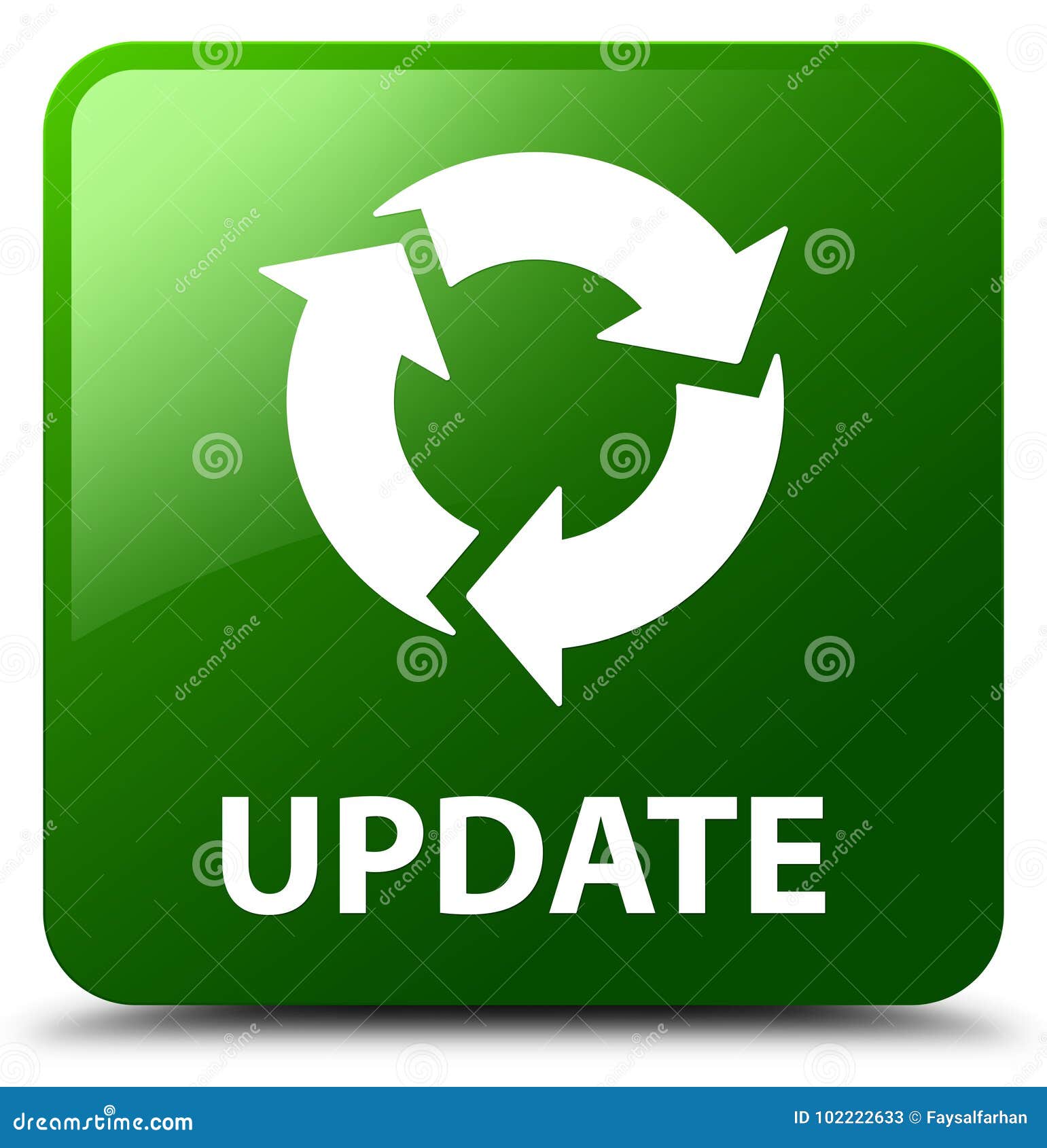 Update (refresh Icon) Green Square Button Stock Illustration ...