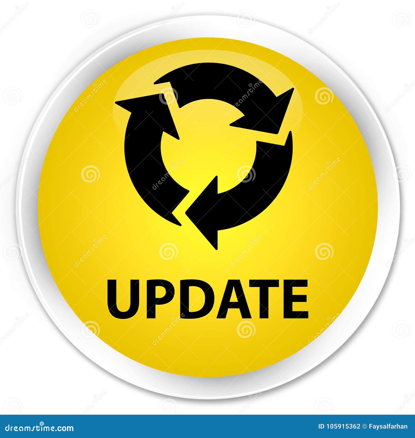 Update (refresh Icon) Premium Yellow Round Button Stock Illustration ...