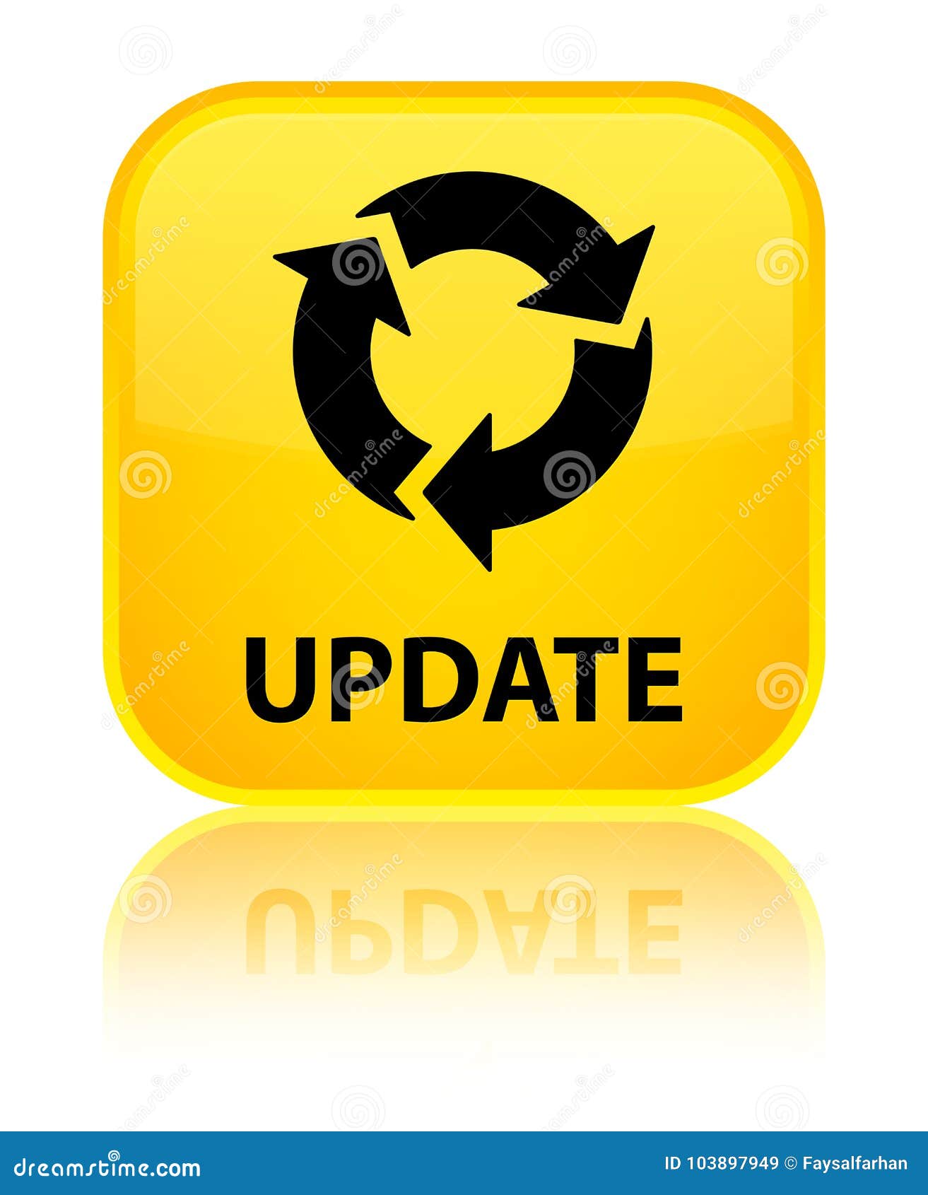 Update (refresh Icon) Special Yellow Square Button Stock Illustration ...