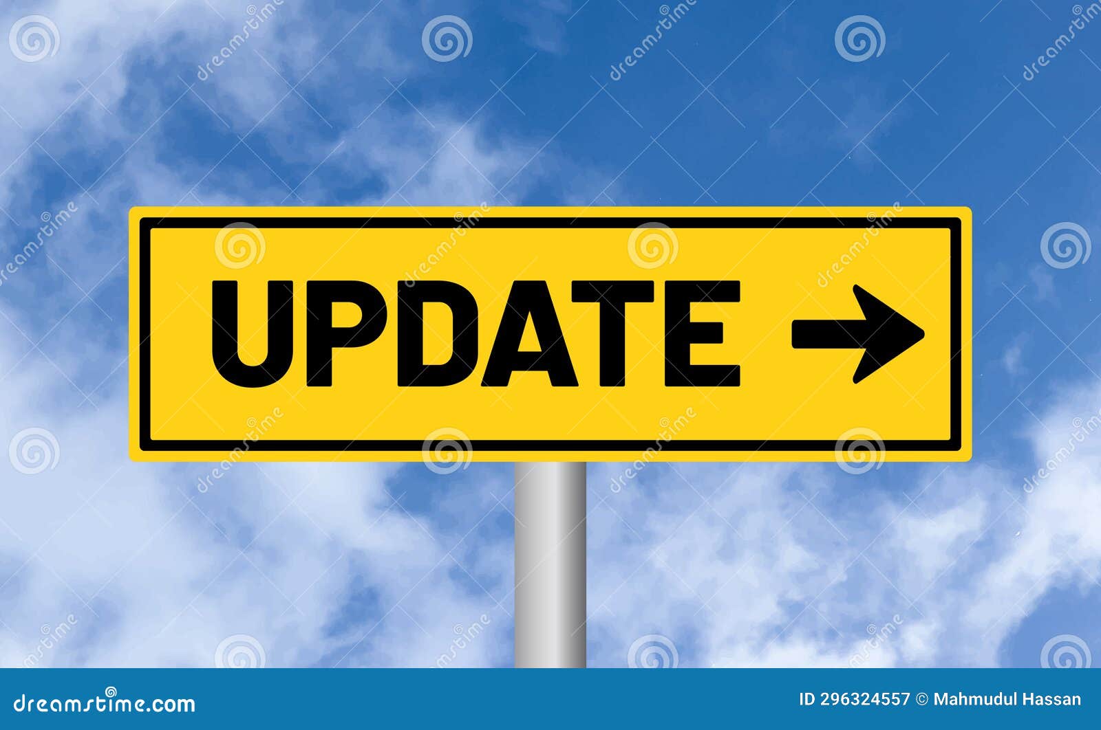 Update Road Sign on Cloudy Sky Background Stock Image - Image of ...