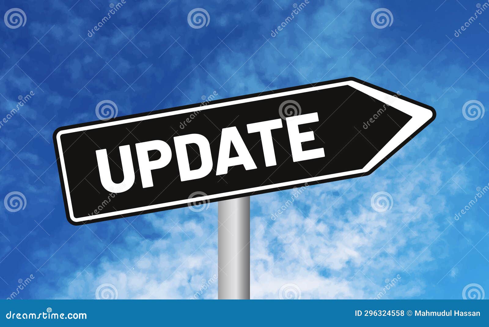 Update Road Sign on Cloudy Sky Background Stock Photo - Image of ...
