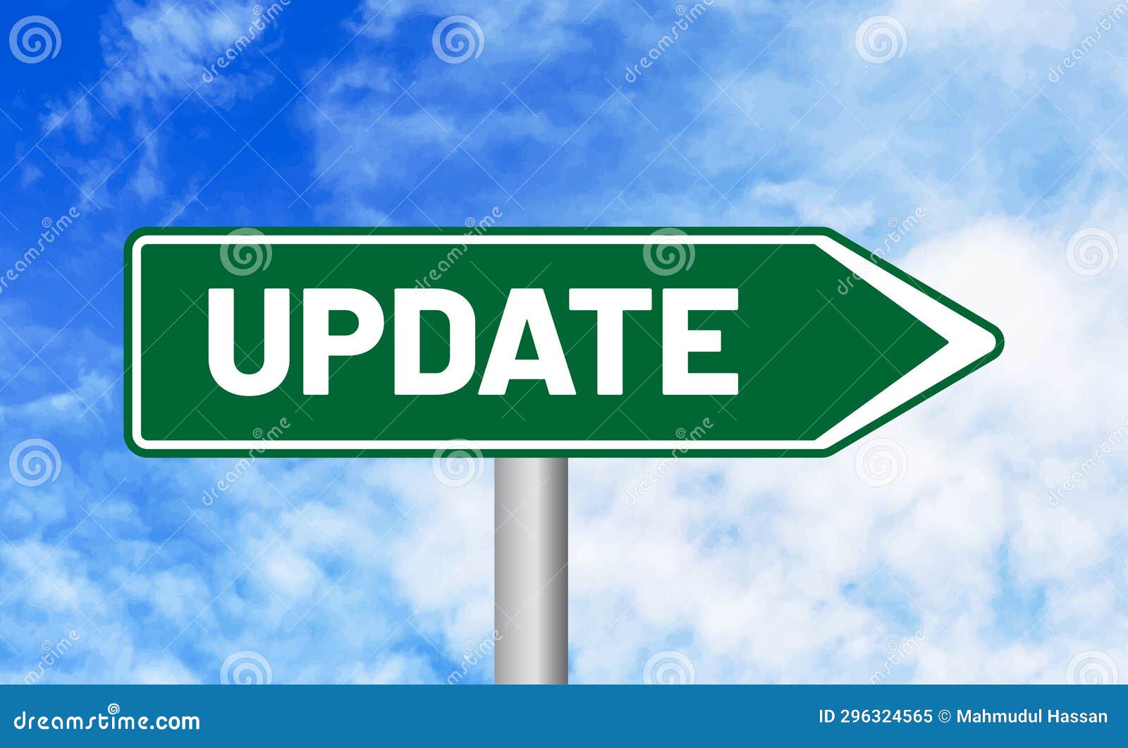 Update Road Sign on Cloudy Sky Background Stock Image - Image of ...