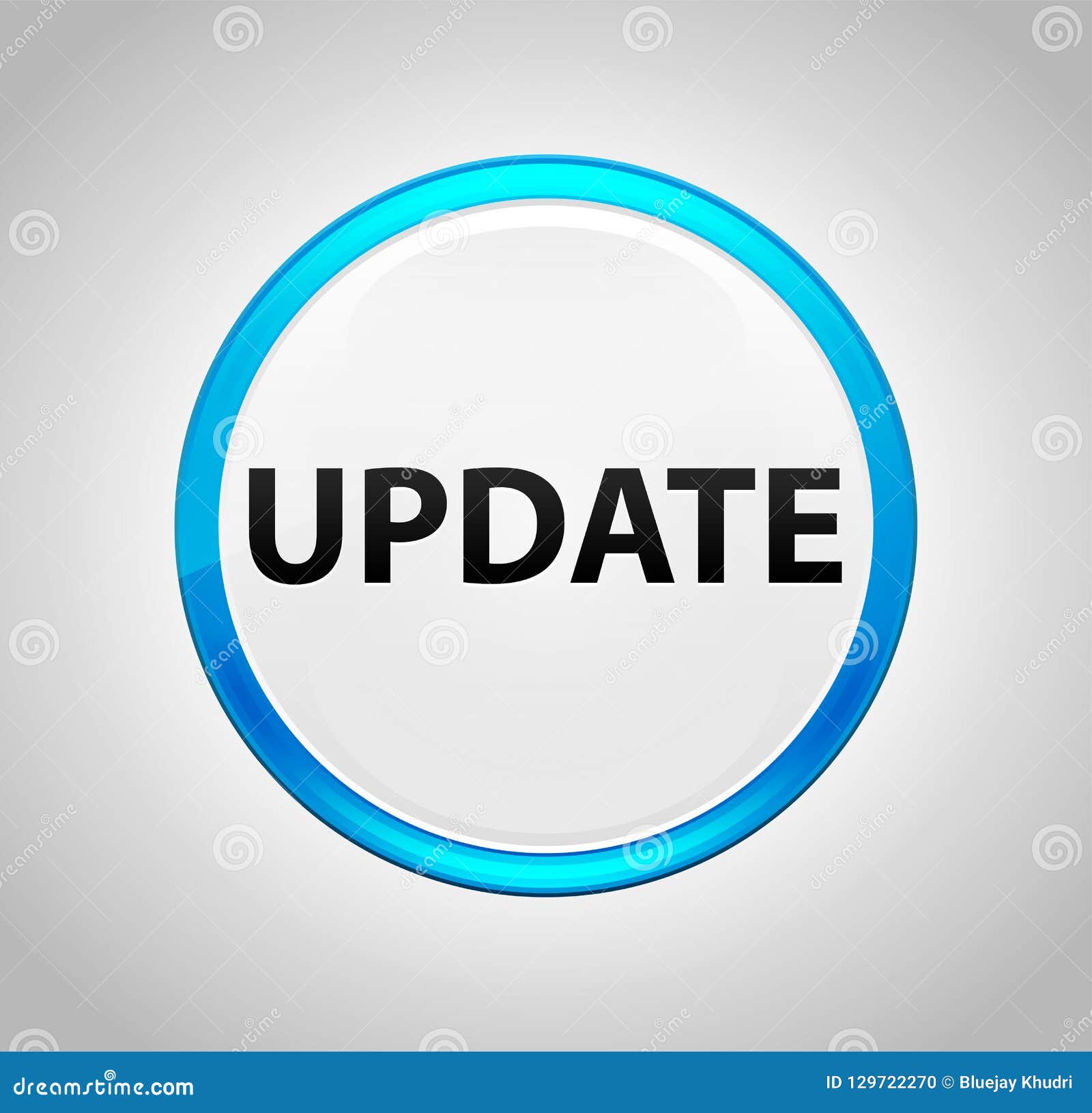 Update Round Blue Push Button Stock Illustration - Illustration of ...