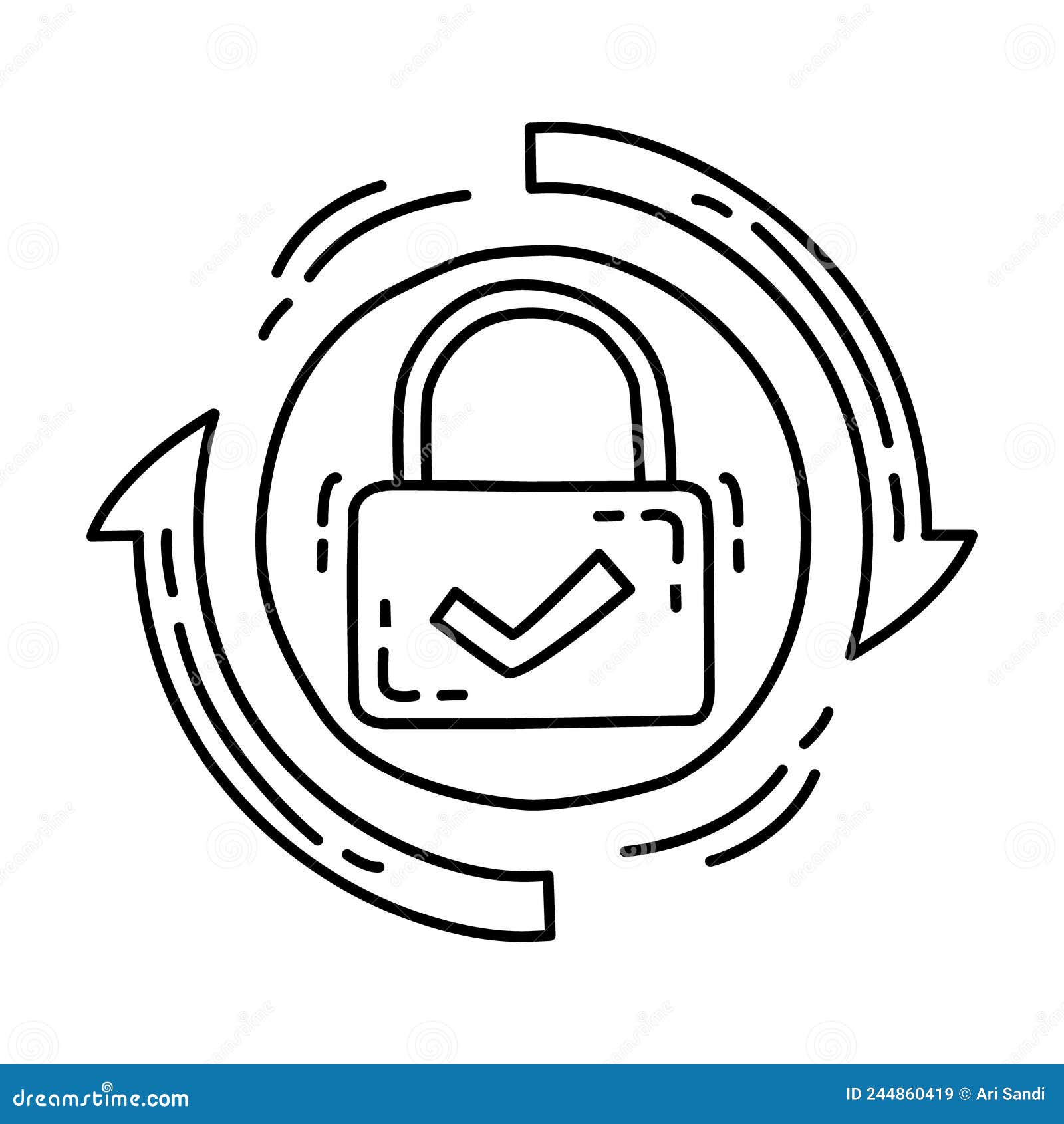 Update and Security Icon. Doodle Hand Drawn or Outline Icon Style Stock ...
