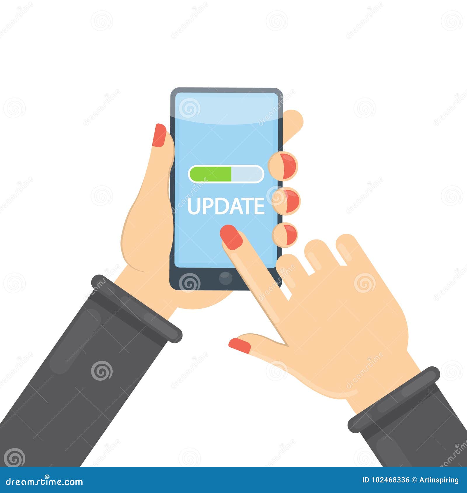 Update for smartphone. stock vector. Illustration of rotate - 102468336