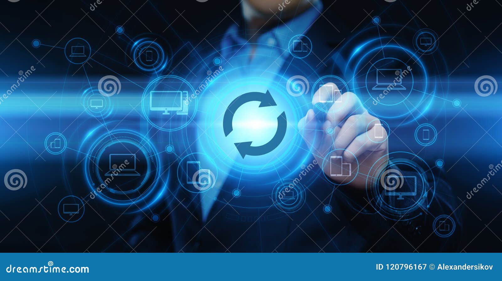 Update Software Computer On Virtual Screen Server Room Datacenter ...