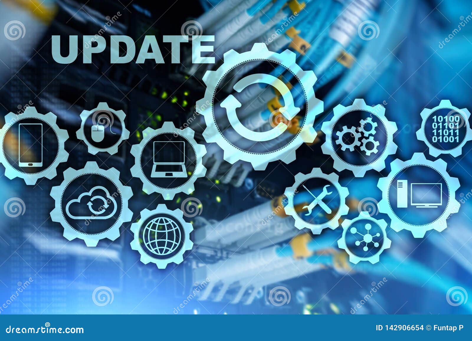 Computer Updating Vector Illustration, Flat Cartoon Pc With Synchronize ...