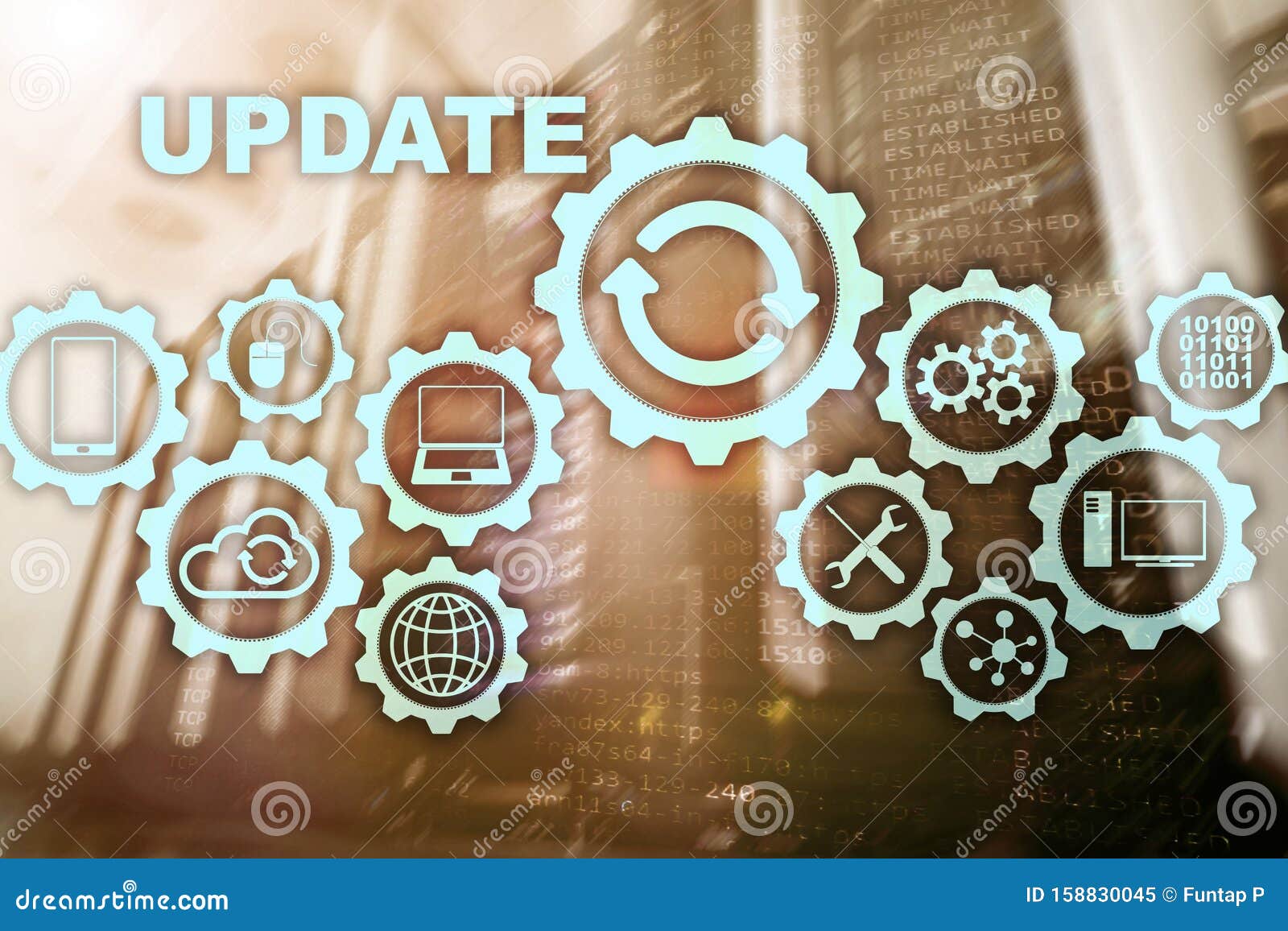 Computer Updating Vector Illustration, Flat Cartoon Pc With Synchronize ...