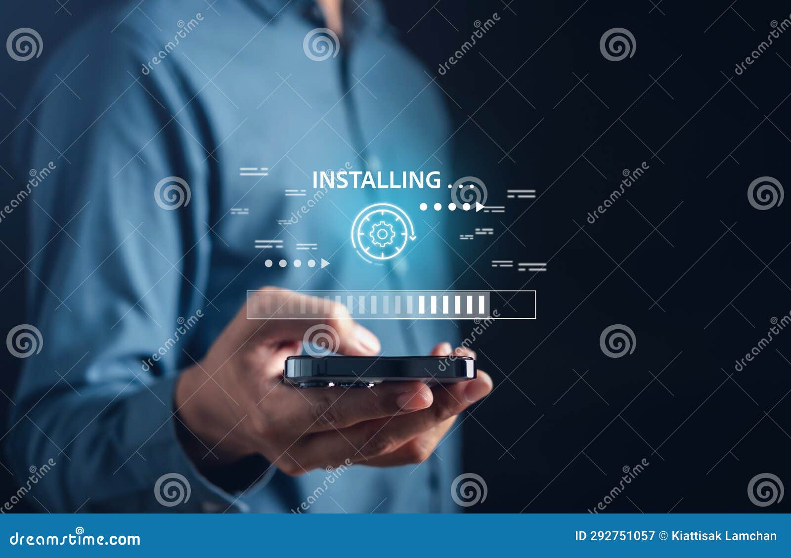 Update Software and Installing New Version System in Computer. Man ...