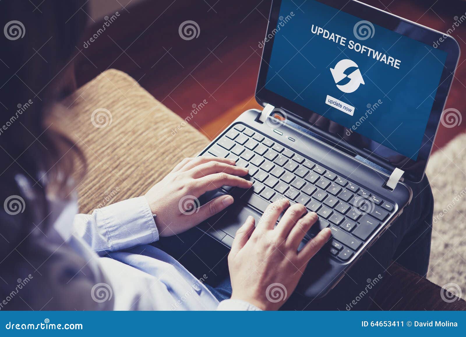Update Software Notice on a Laptop. Stock Image - Image of living ...