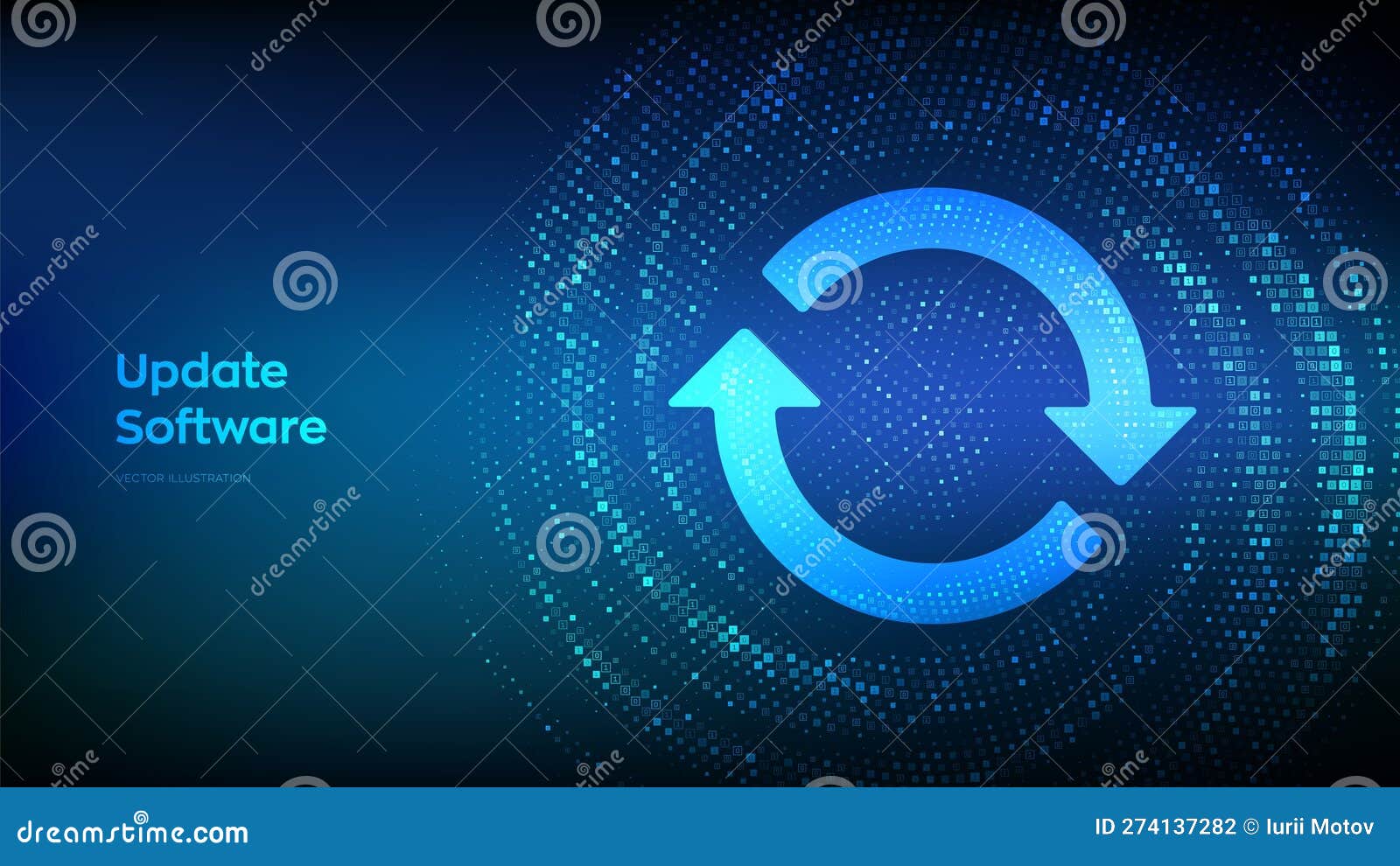 Update Software Synchronization Icon Upgrade Computer Program Version Concept Binary Code