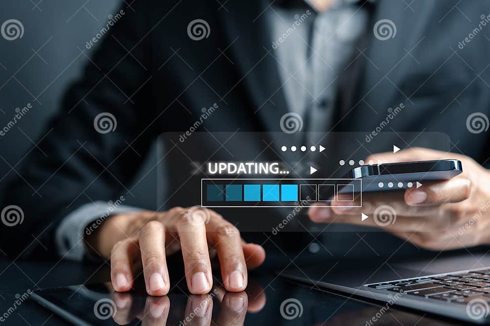 Update Software System with Loading Information. Upgrade Version System Stock Photo - Image of ...