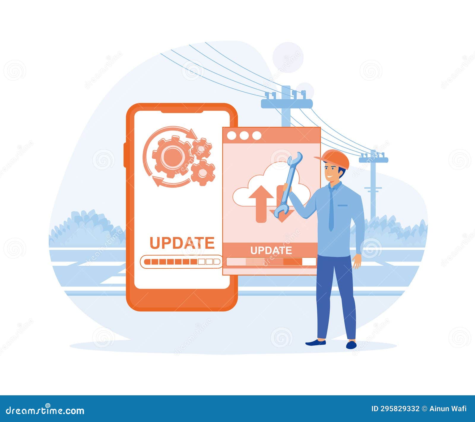 Update Software, System Maintenance, Update Process, Install Software. Stock Vector ...