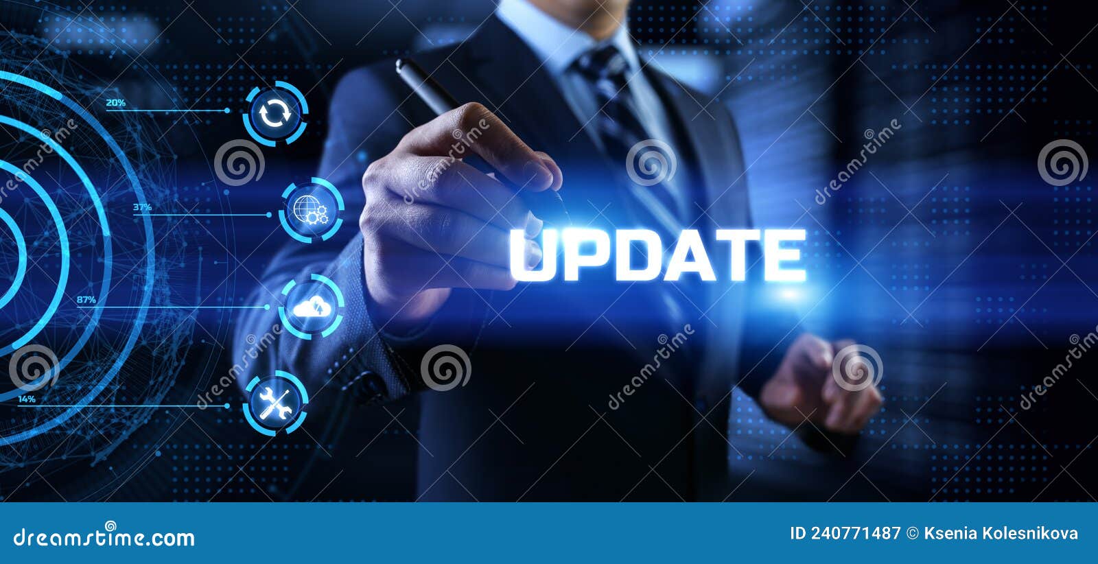 Update Software Upgrade Application New Version on Virtual Screen Stock ...