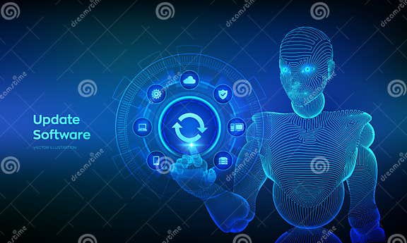 Update Software. Upgrade Software Version Concept on Virtual Screen ...