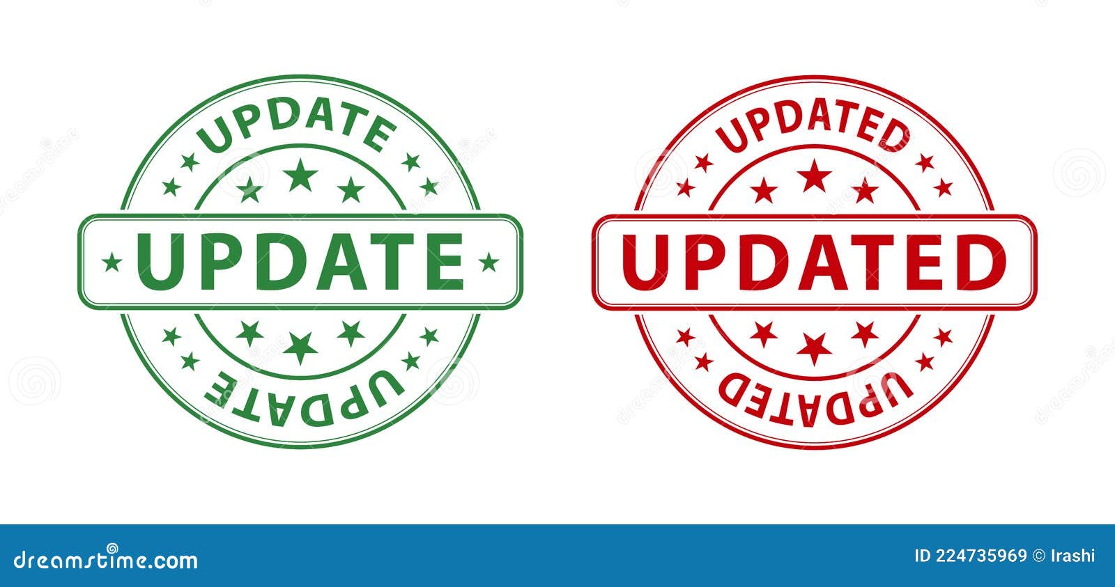Update stamp icon stock vector. Illustration of green - 224735969