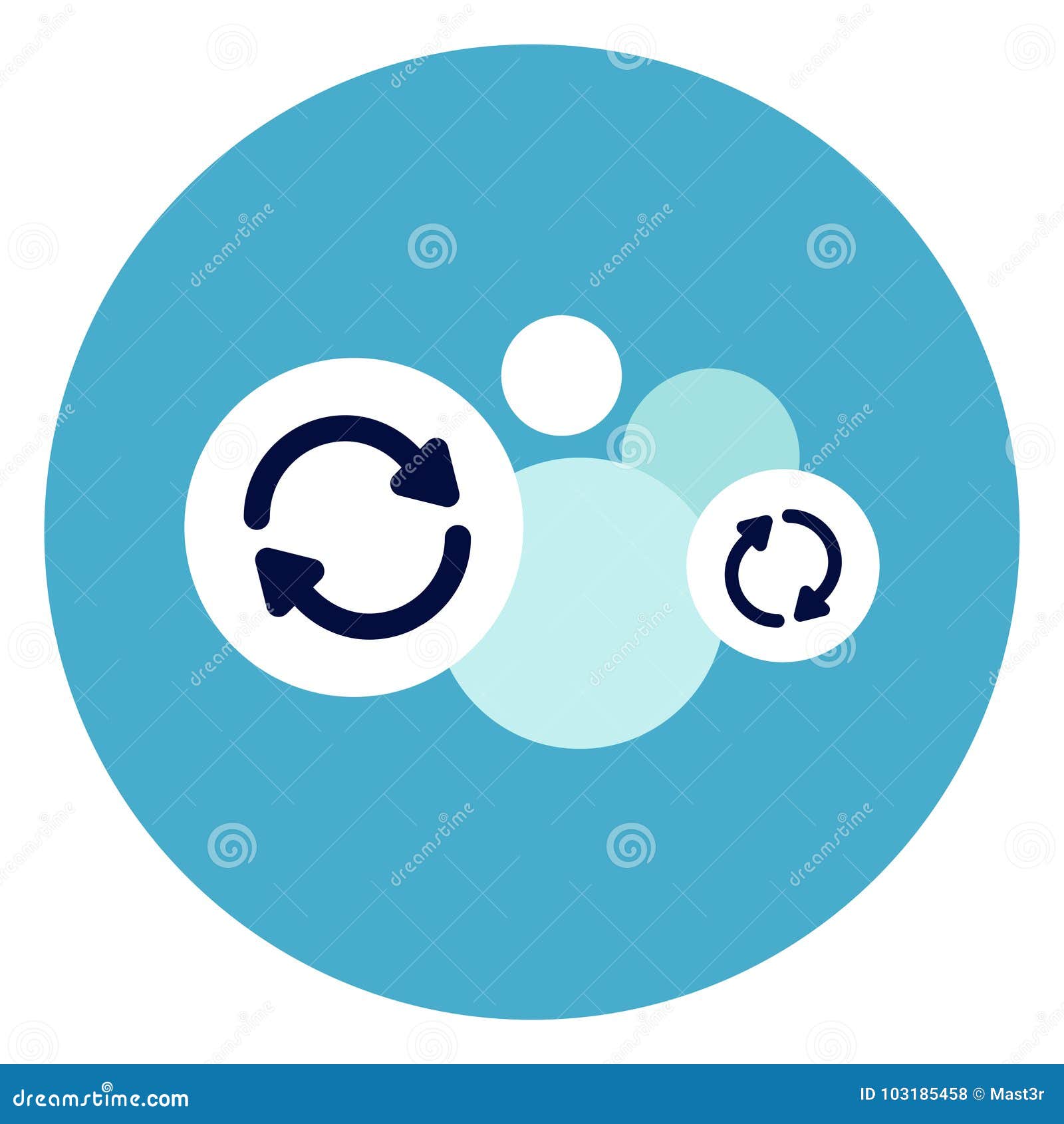 Update Symbol Icon on Round Blue Background Stock Vector - Illustration ...