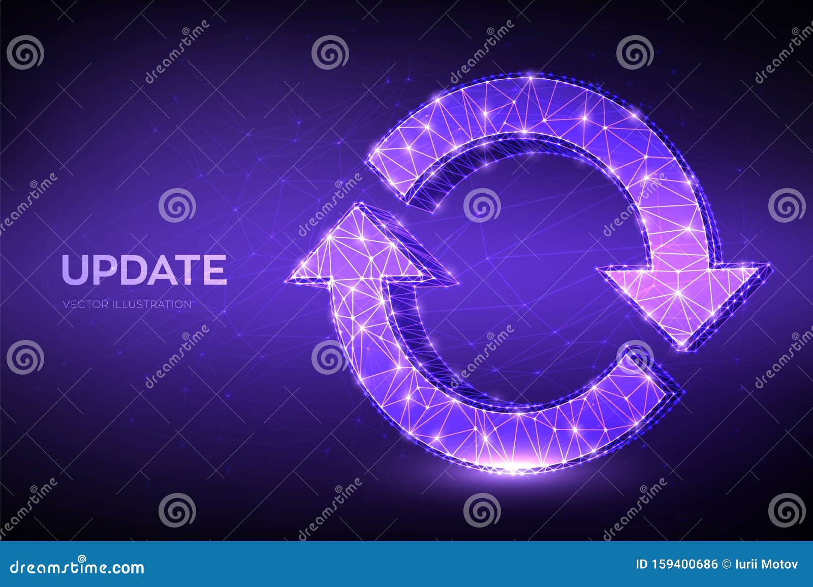 Update or Synchronization Icon. Low Poly Abstract Update or Sync Sign ...