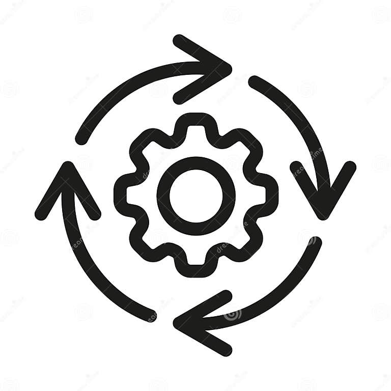 Update System Icon with Gears, Loading or Updating Files Icon. Reset Setting or Initialize Stock ...