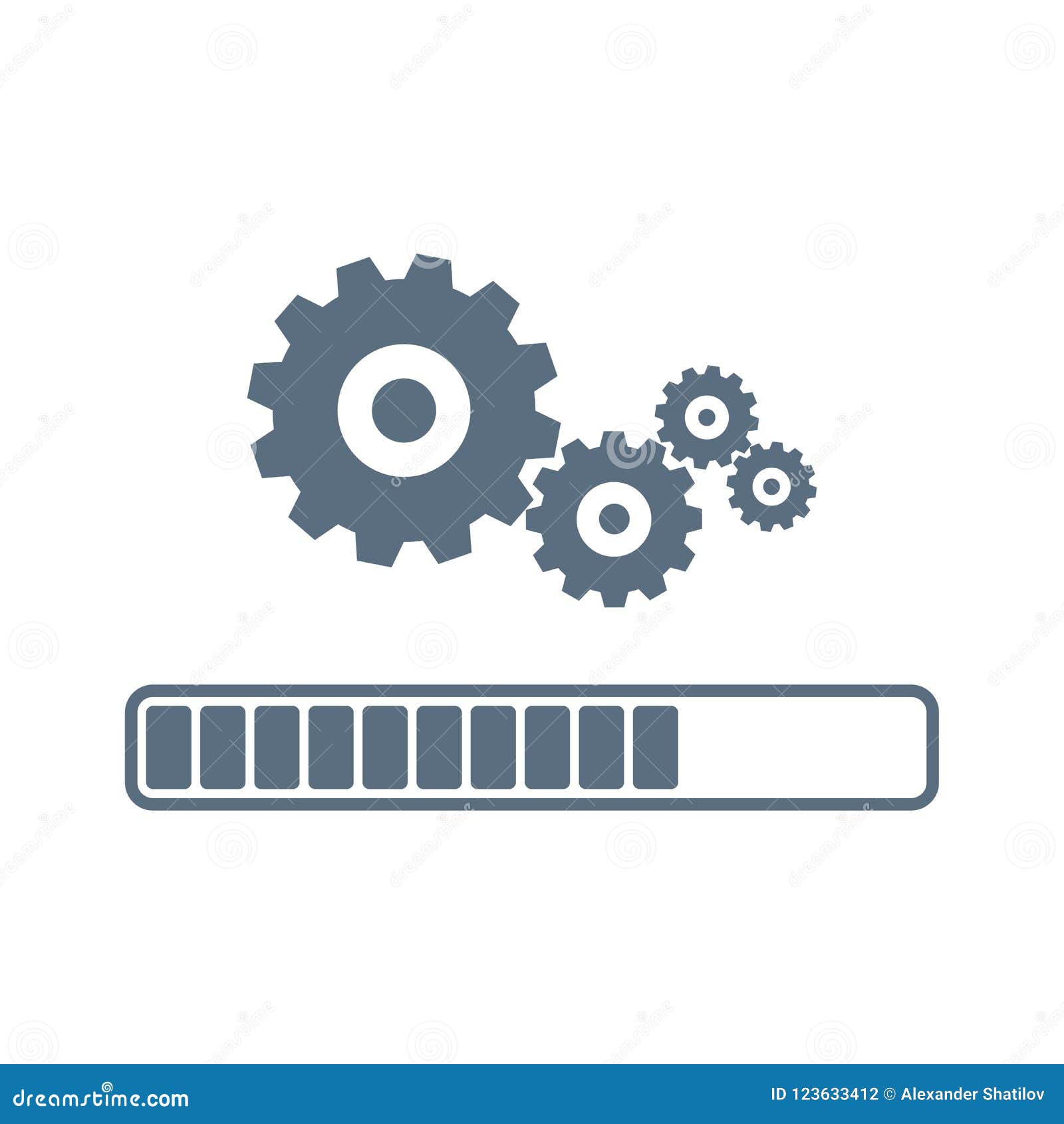 Update System Icon Vector Loading Process Modern Flat Design Vector