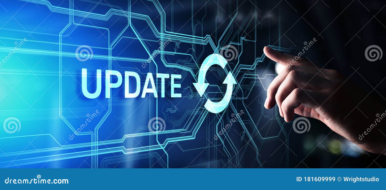 Update System Upgrade Software Version Technology Concept On Virtual ...