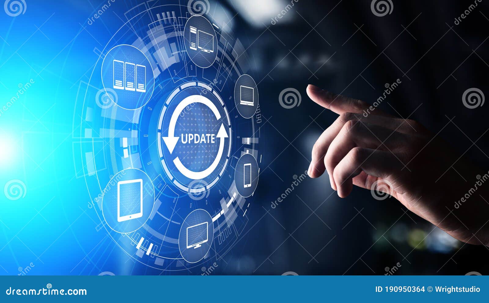 Update System Upgrade Software Version Technology Concept on Virtual ...