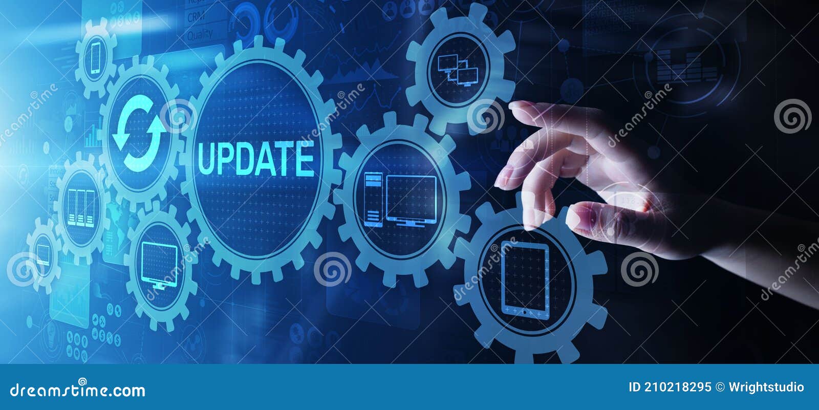 Update System Upgrade Software Version Technology Concept on Virtual ...