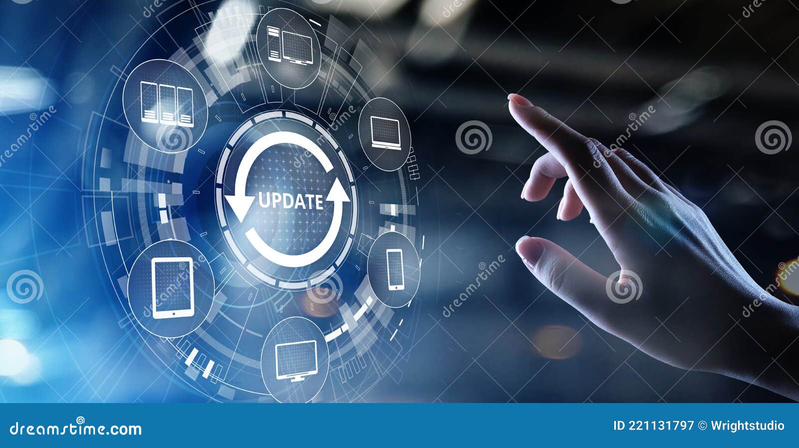 Update System Upgrade Software Version Technology Concept on Virtual ...