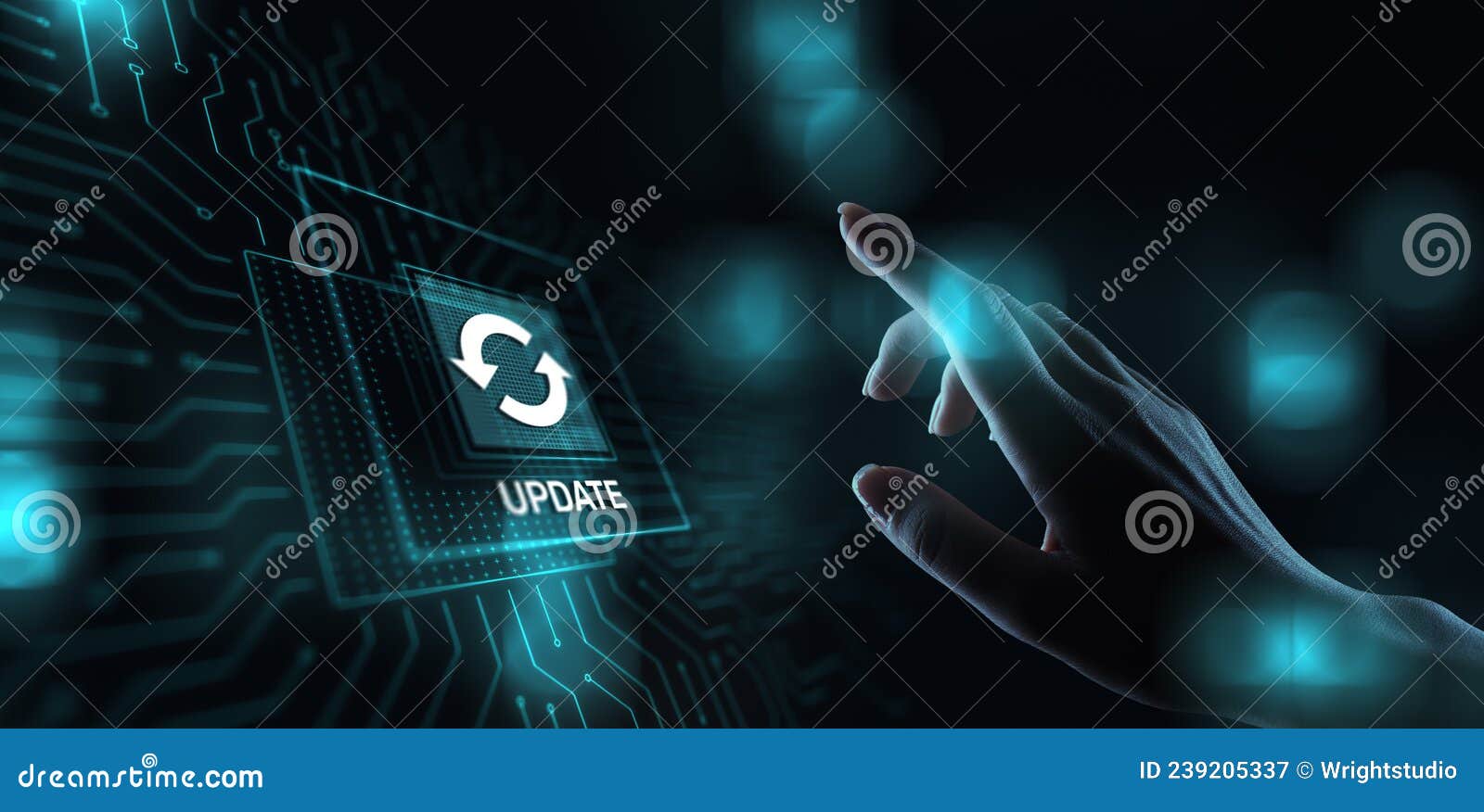 Update System Upgrade Software Version Technology Concept on Virtual ...