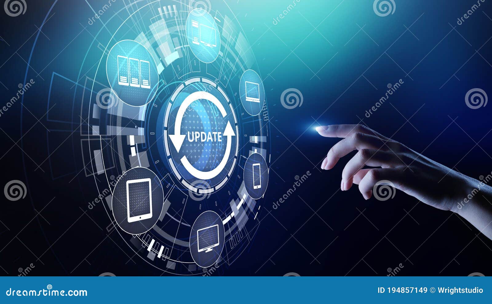 Update System Upgrade Software Version Technology Concept on Virtual ...