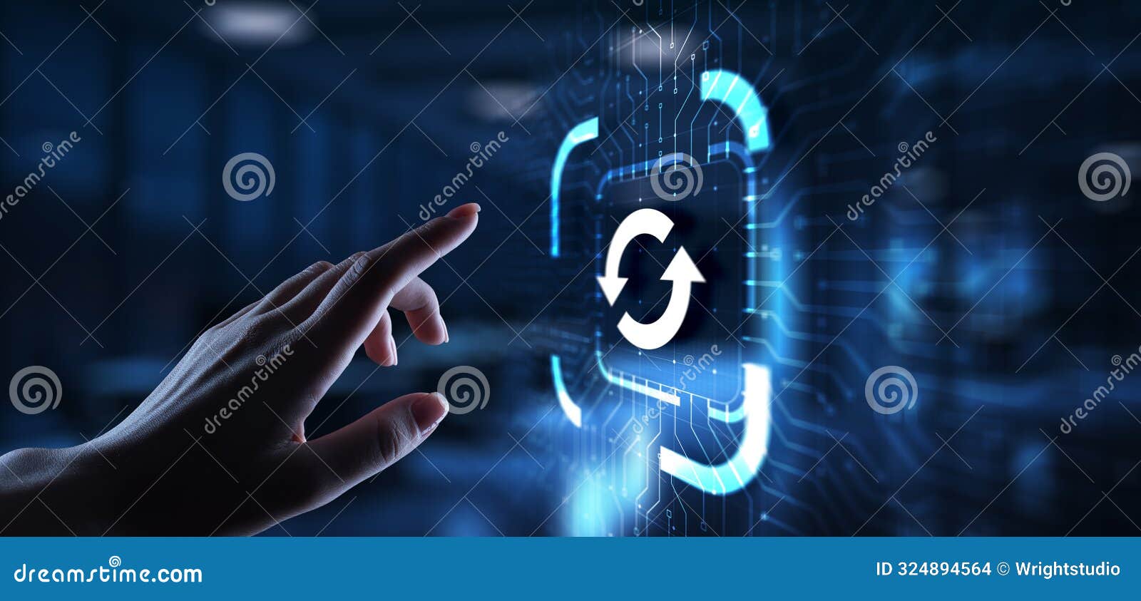 Update System Upgrade Software Version Technology Concept on Virtual ...