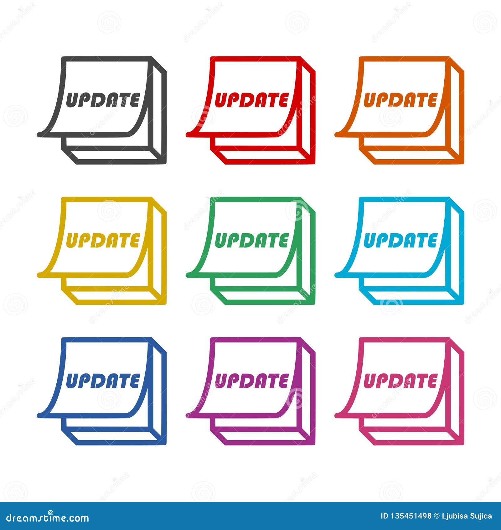 Update, Update Software Icon or Logo, Color Set Stock Vector ...