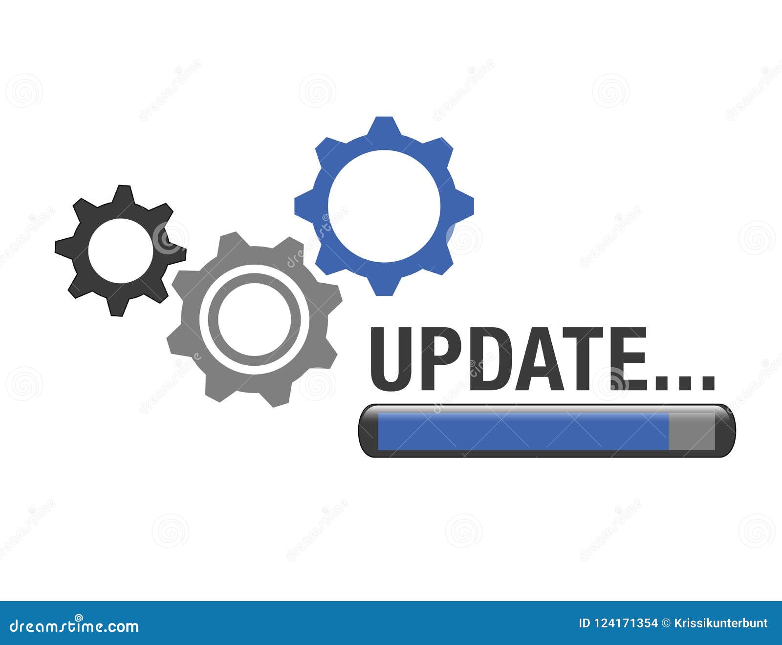 Update Updating Software App Gears Blue Stock Vector - Illustration of ...