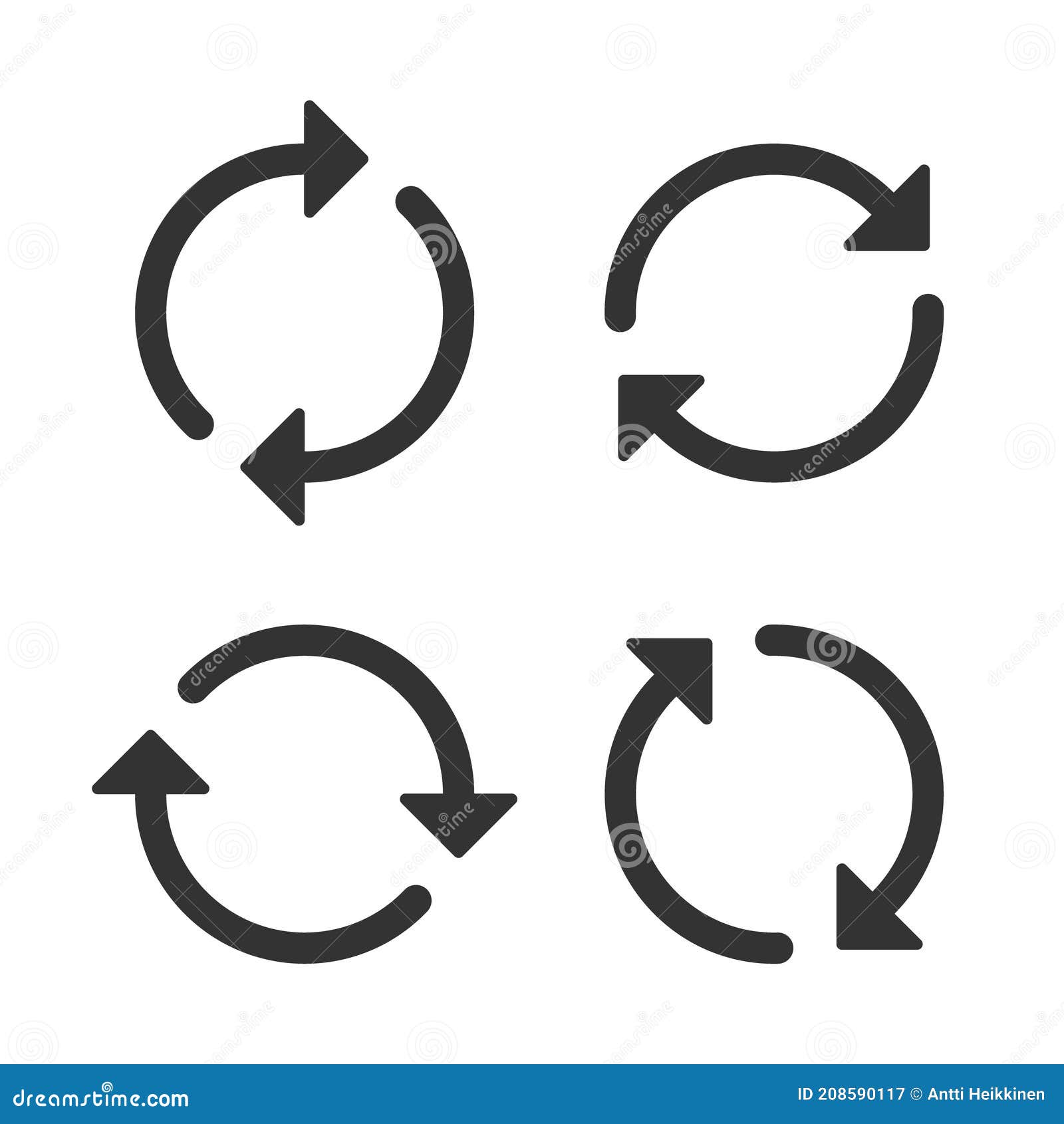 Update Vector Icon Refresh Arrow Rotation Symbol Reload Cycle Sign Arrowhead Rotate Button