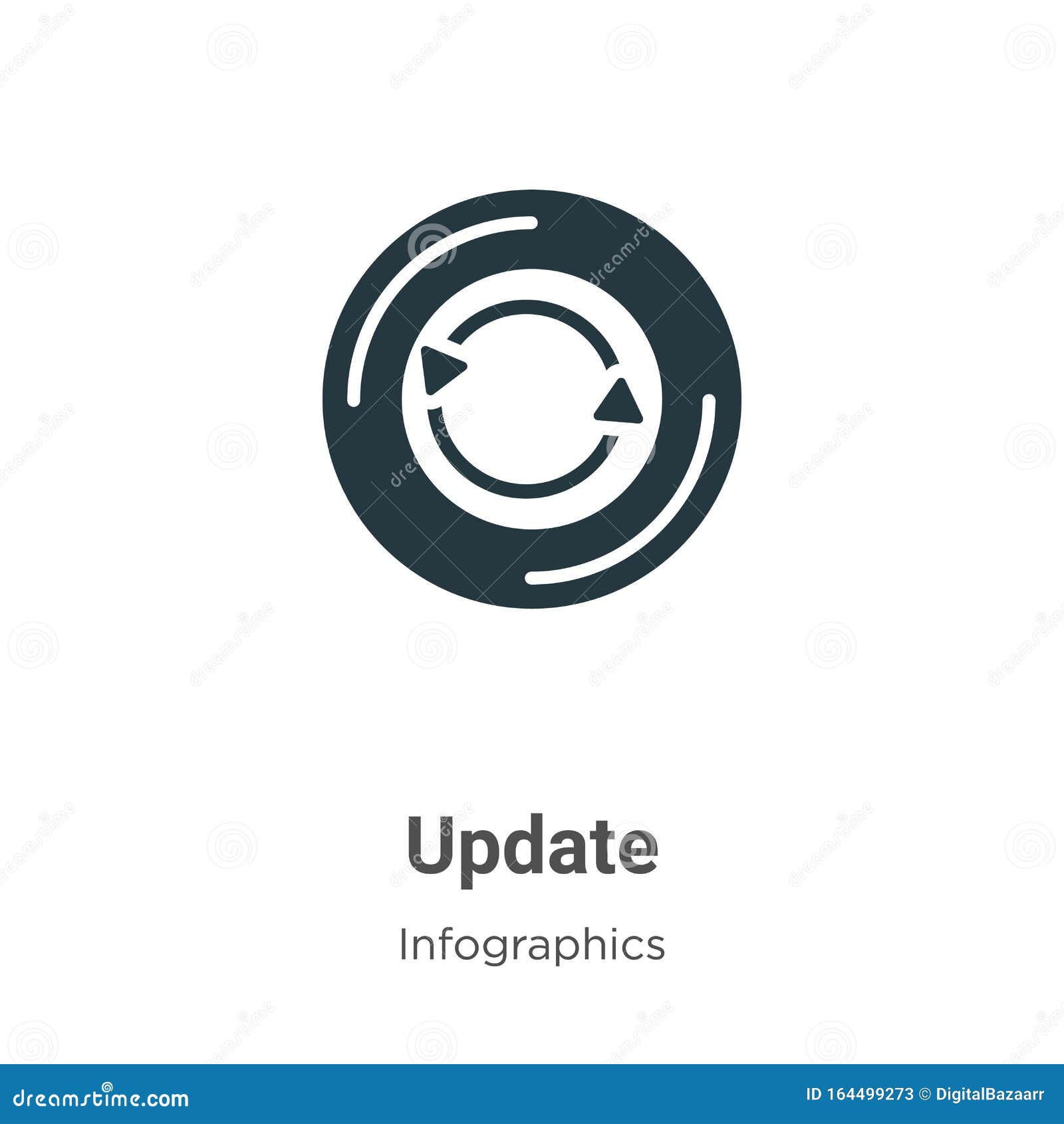 Update Vector Icon on White Background. Flat Vector Update Icon Symbol ...