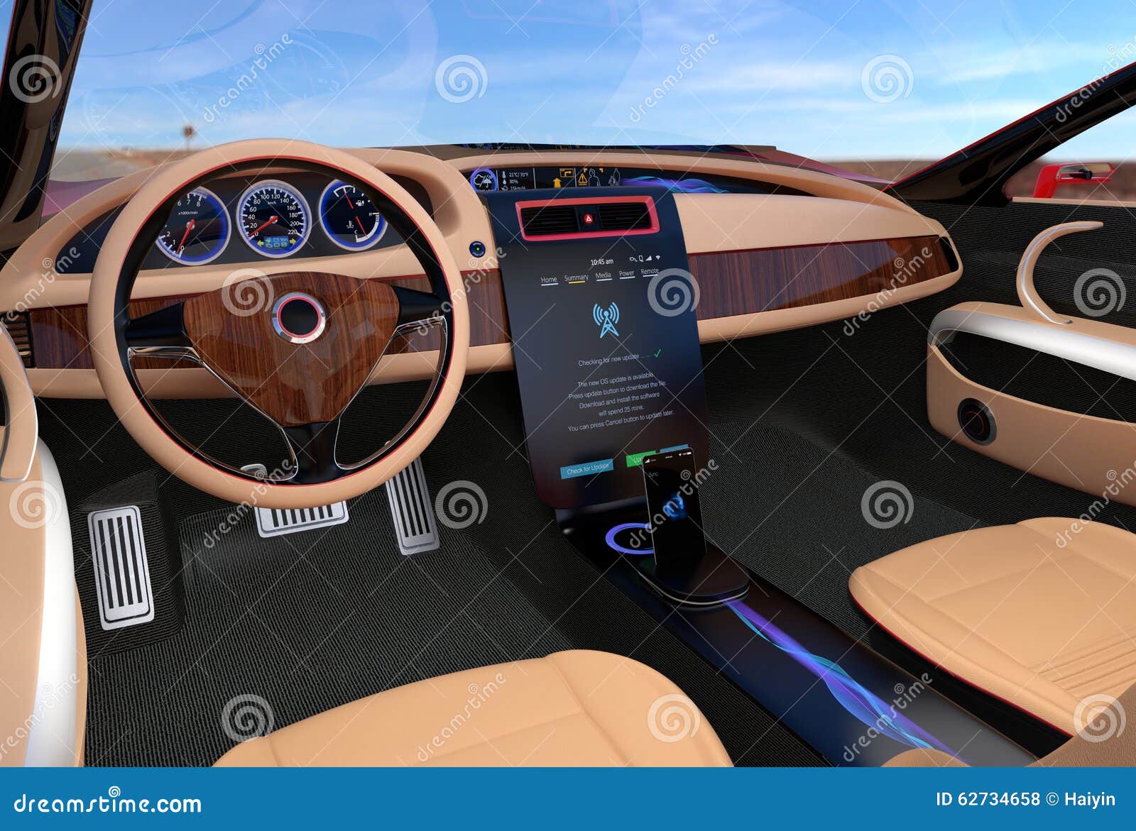 Update Vehicle Software Just Touch Car S Center Console Screen. Stock ...