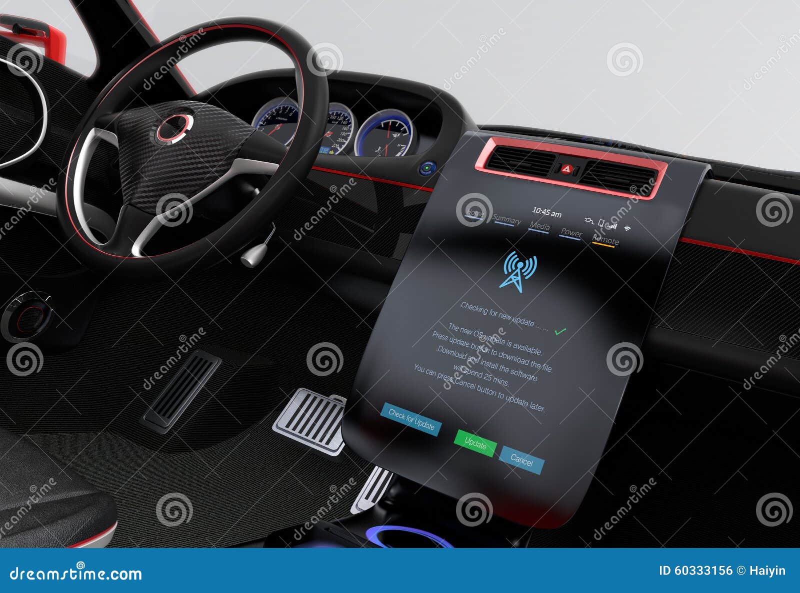 Update Vehicle Software Just Touch Cars Center Console Stock Photo ...