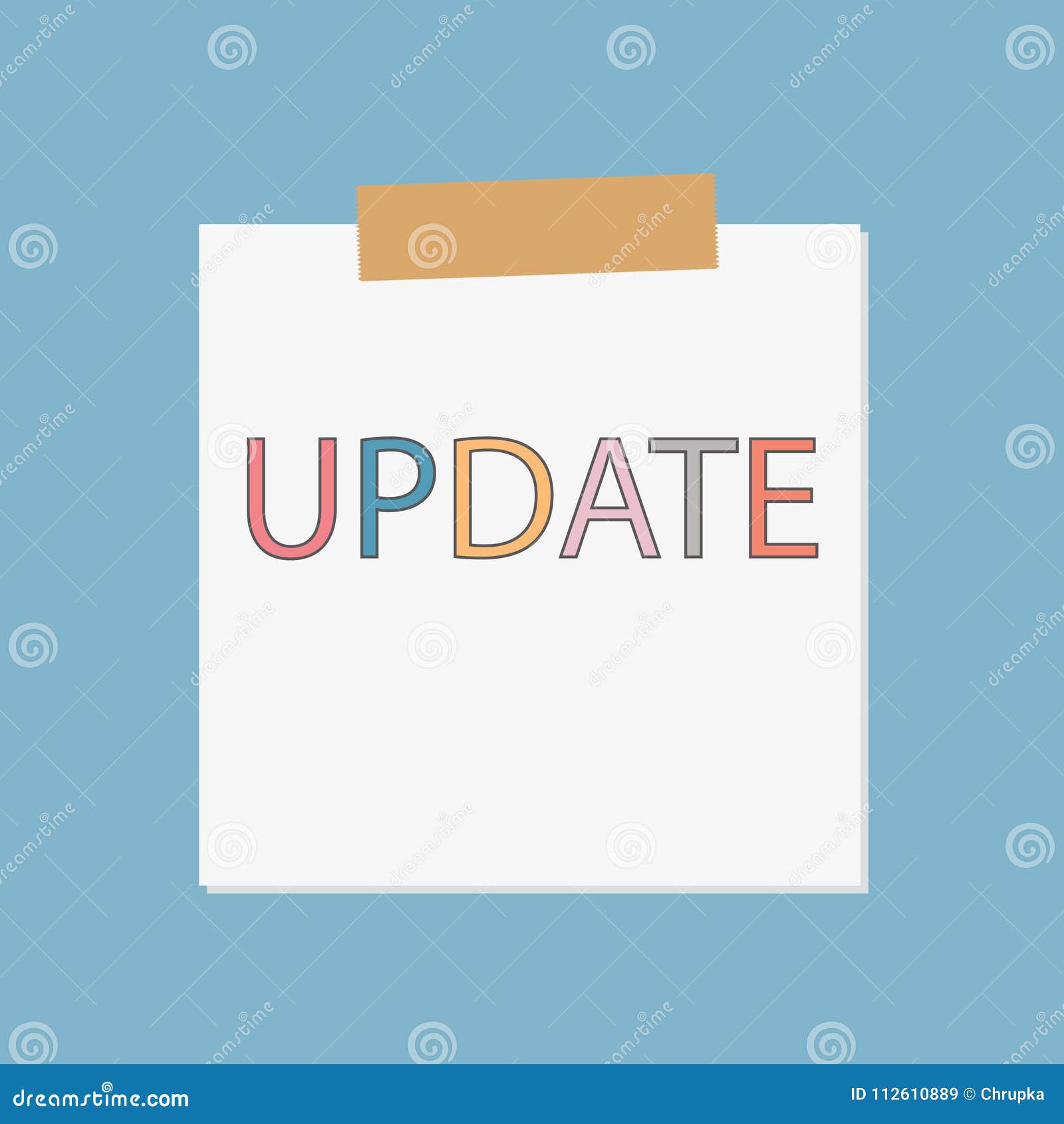 Update Word Written in Notebook Paper Stock Vector - Illustration of ...