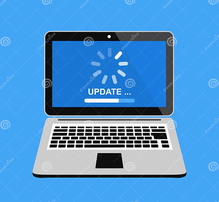 Update Your Computer`s Software. the Boot Process in the Laptop Screen ...