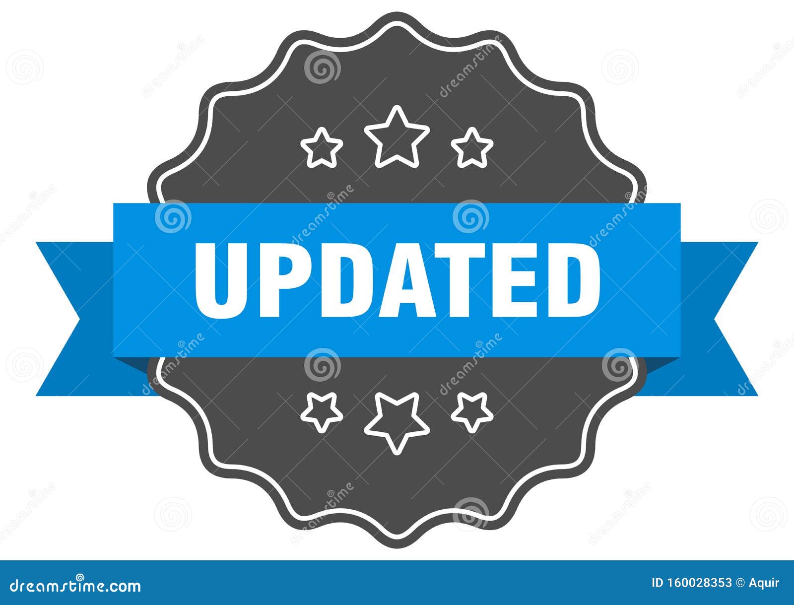 Updated label stock vector. Illustration of white, updated - 160028353