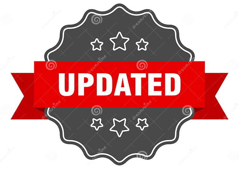 Updated label stock vector. Illustration of sign, vintage - 160025878