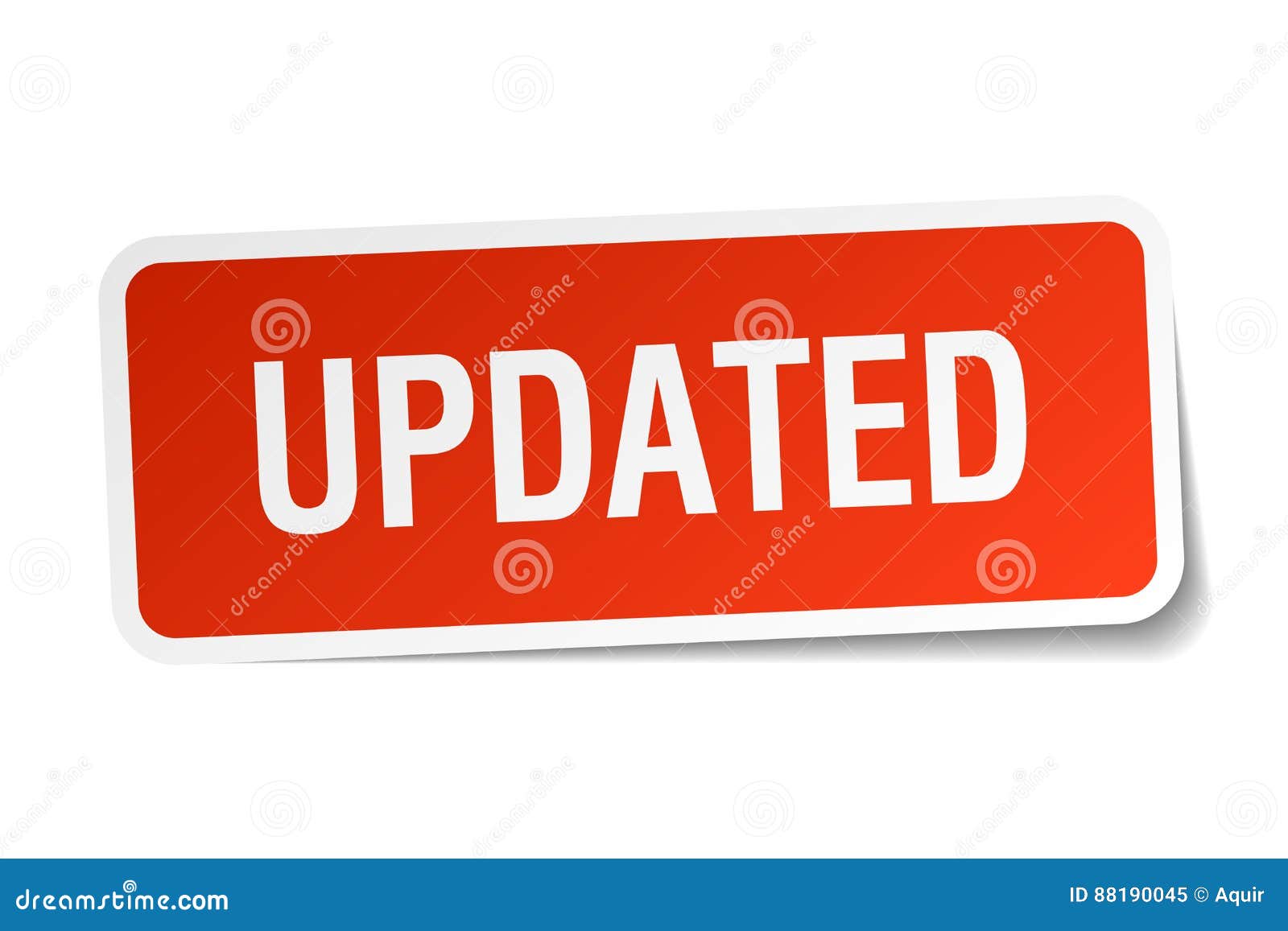 Updated Red Square Sticker Cartoon Vector | CartoonDealer.com #88190045