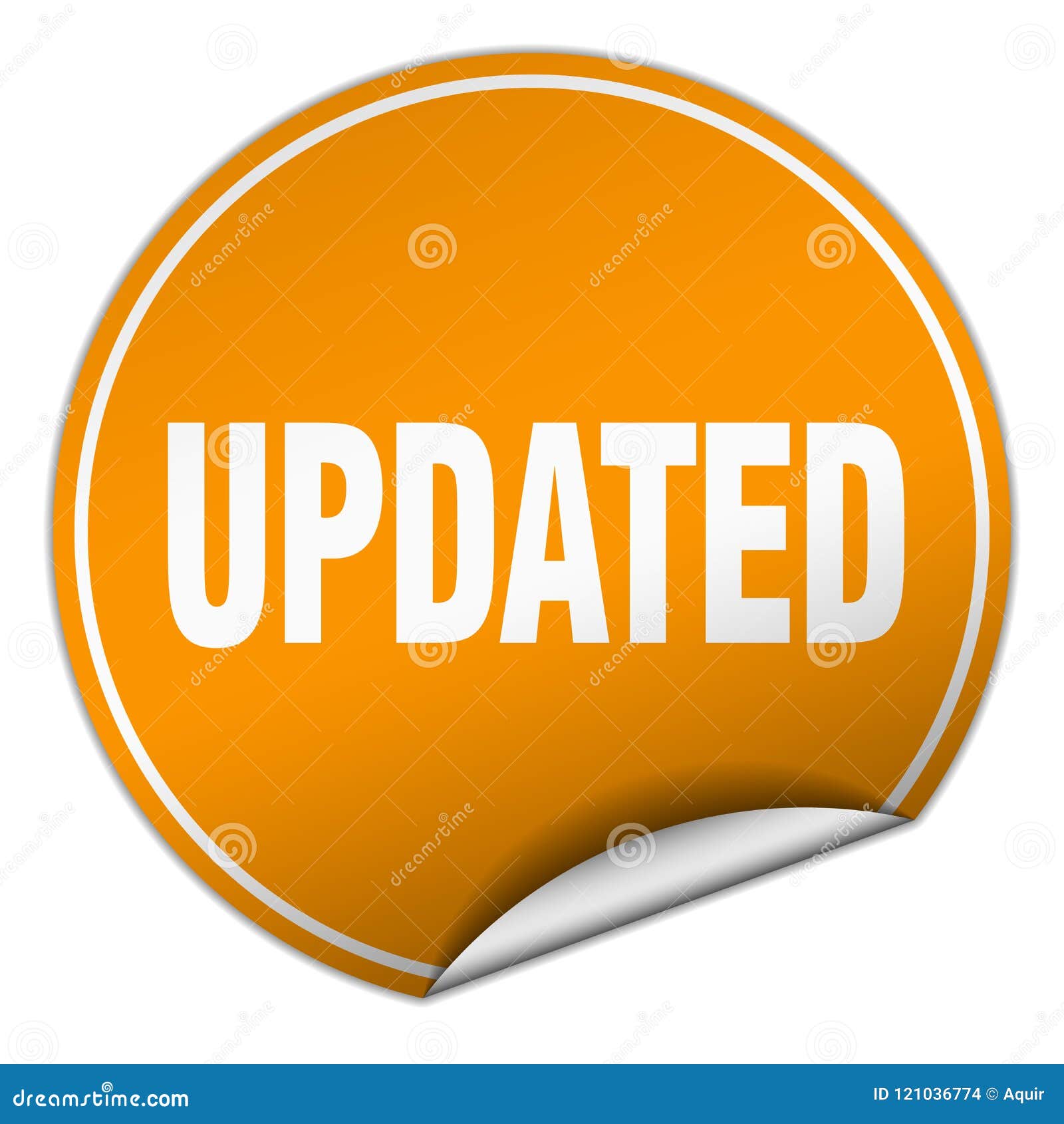 Updated sticker stock vector. Illustration of threedimensional - 121036774