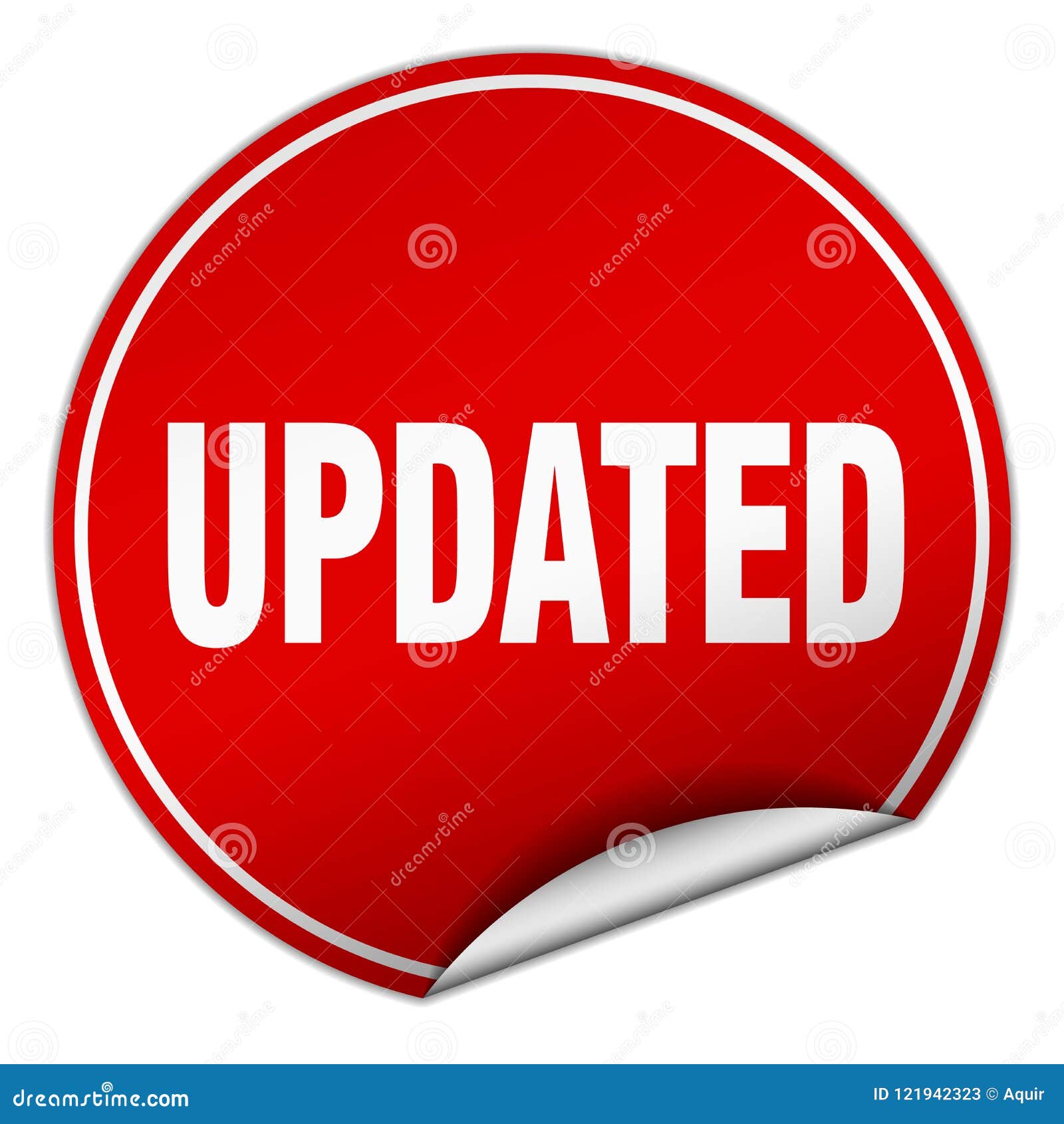 Updated sticker stock vector. Illustration of threedimensional - 121942323