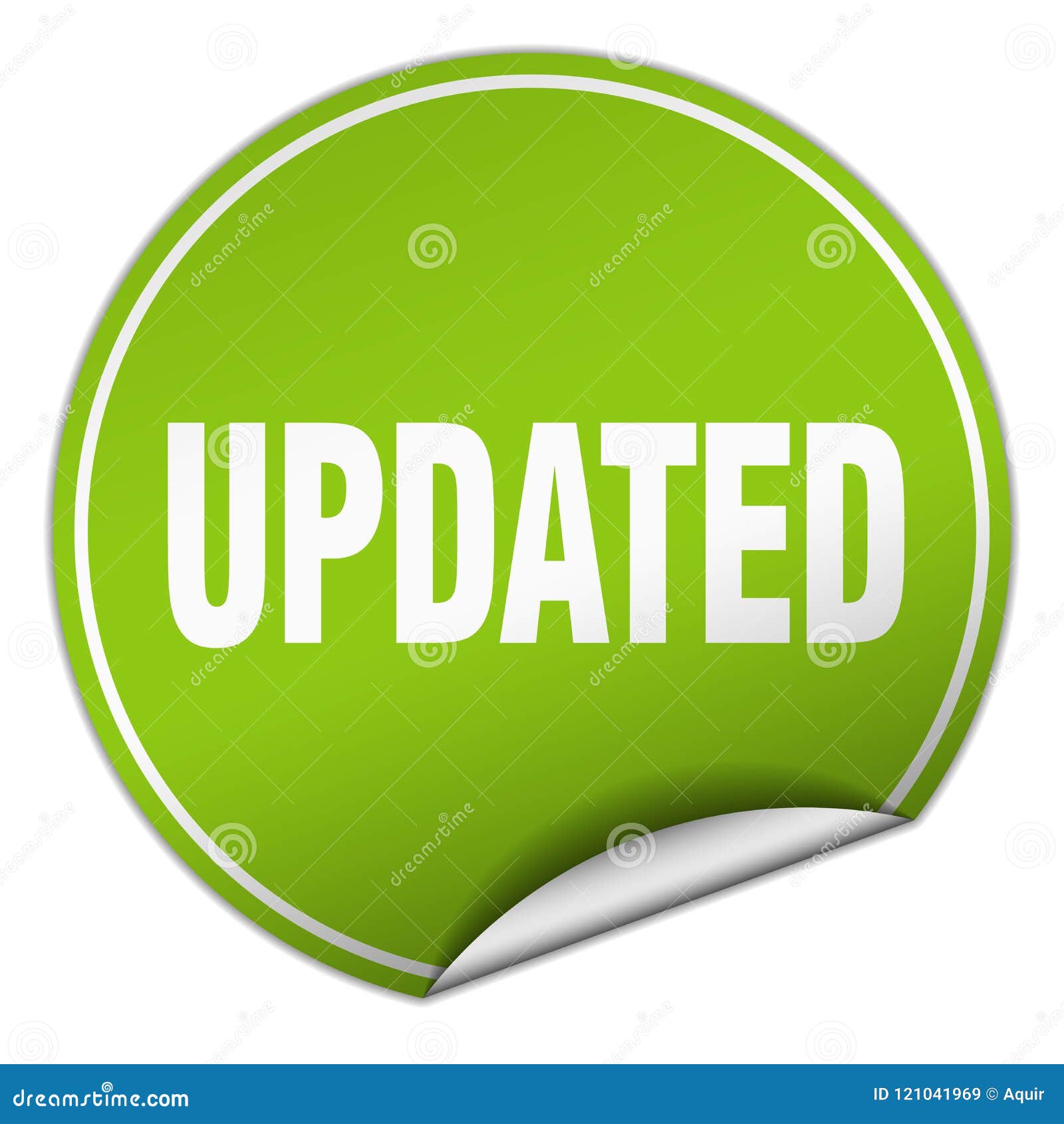 Updated sticker stock vector. Illustration of label - 121041969