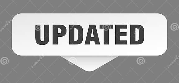 Updated Sticker. Updated Sign Isolated on Gray Background Stock Vector ...