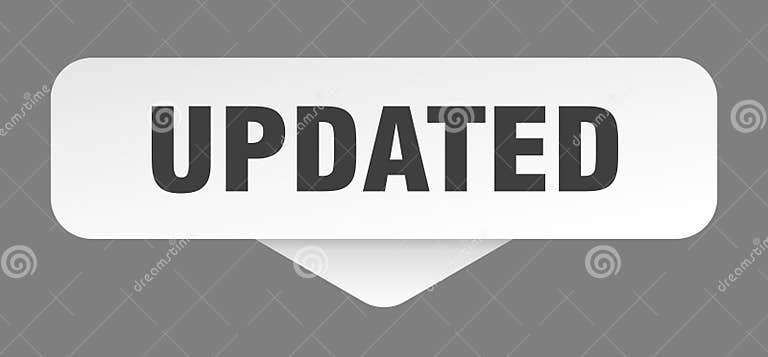 Updated Sticker. Updated Sign Isolated on Gray Background Stock Vector ...