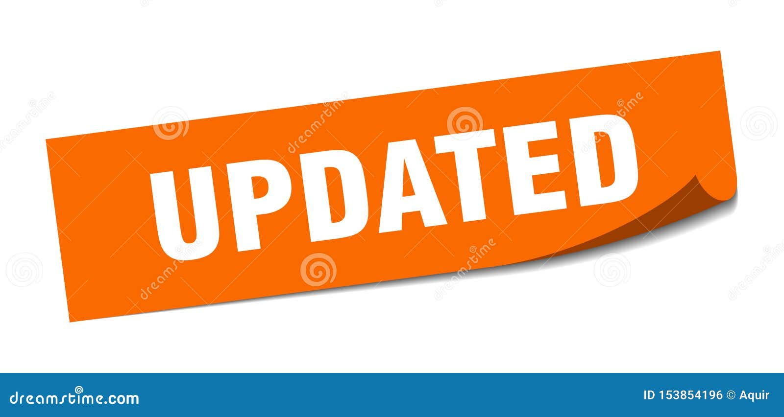 Updated sticker. stock vector. Illustration of white - 153854196